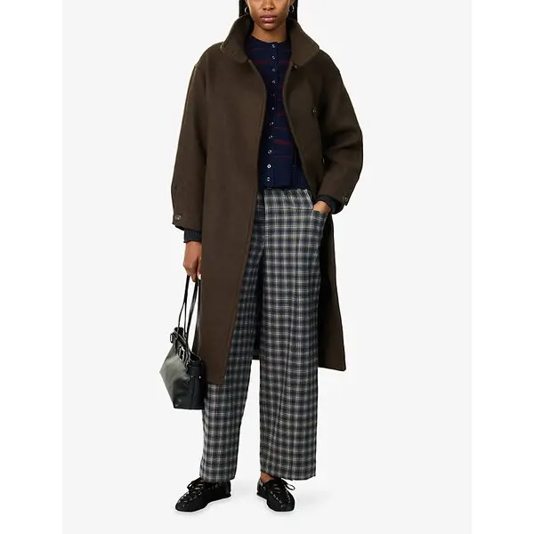 DAMSON MADDER Agnes Funnel-collar Wool-blend Coat