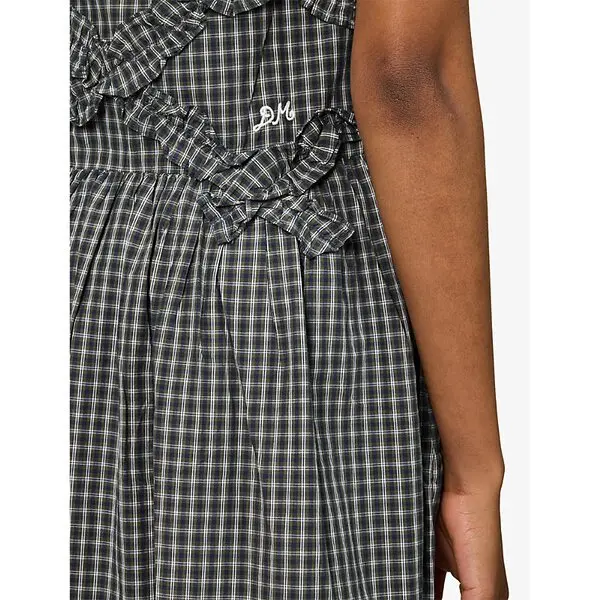 DAMSON MADDER Elora Check-print Cotton Midi Dress