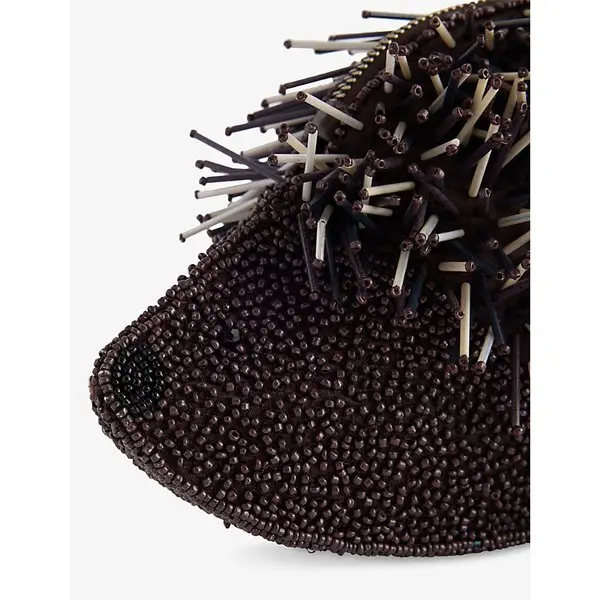 Staud Porcupine Beaded Woven Clutch
