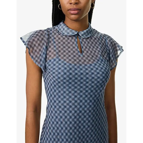 DAMSON MADDER Hudson Chec-print Crêpe Midi Dress