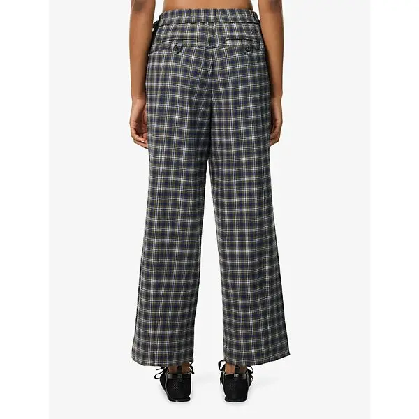 DAMSON MADDER Tomasina Check-pattern Woven Trousers