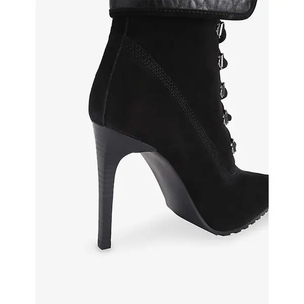 Steve Madden Morals Nubuck Leather Stiletto Heeled Boots