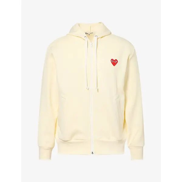 Play Comme Des Garcon Heart-appliquéd Jersey Hoody