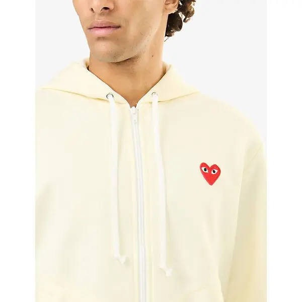 Play Comme Des Garcon Heart-appliquéd Jersey Hoody