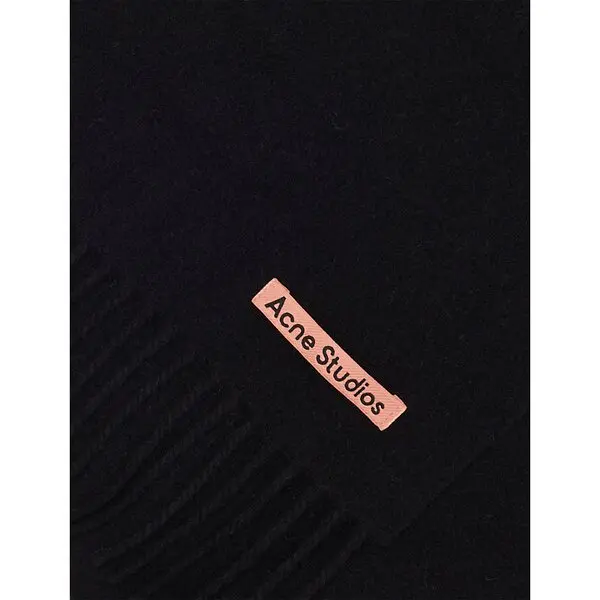 Acne Studios Canada Skinny Wool Scarf - Black