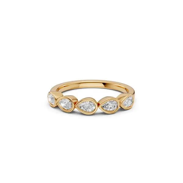 AYA FINE JEWELRY Wren Pear Cut Lab Grown Diamond Five Stone Ring In Gold - Yellow