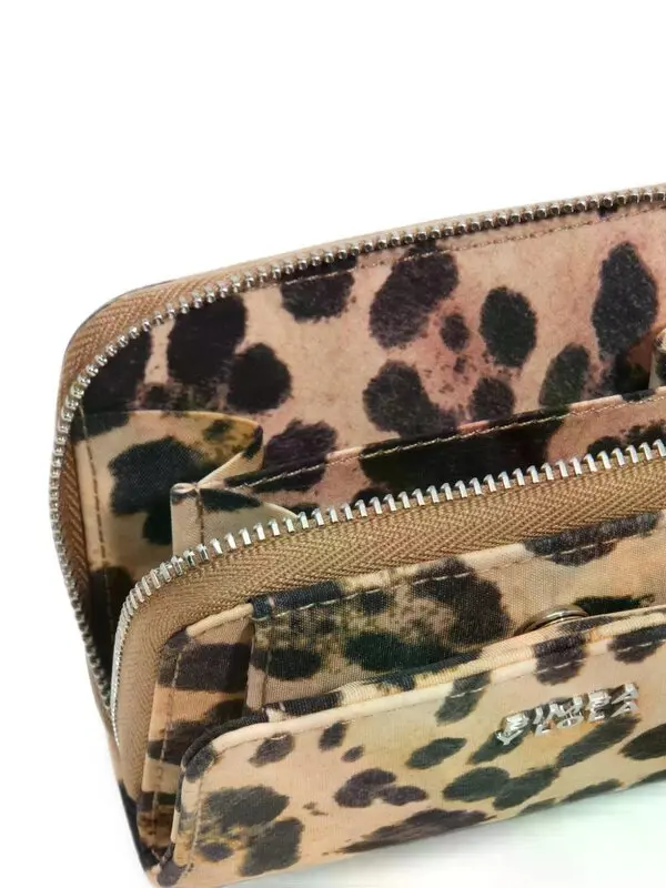 Bimba Y Lola Natural-leopard Lapel Wallet