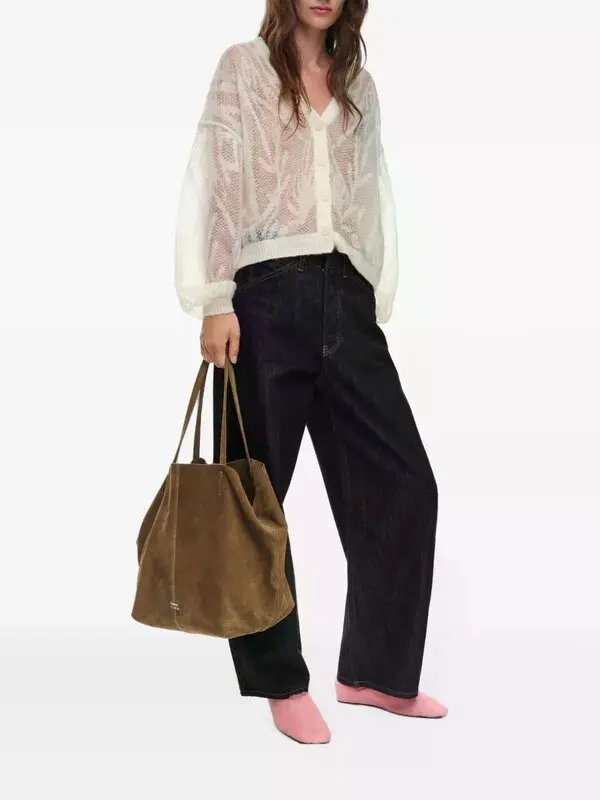 Bimba Y Lola Large Olive Suede Shopper Bag