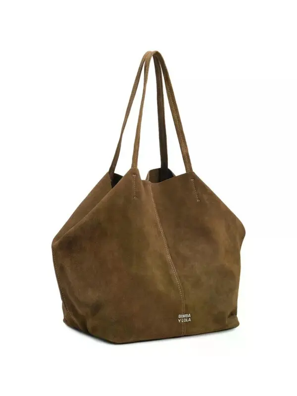Bimba Y Lola Large Olive Suede Shopper Bag