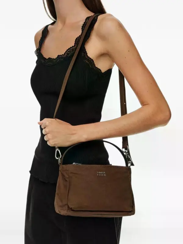 Bimba Y Lola Mini Bag, Dark Khaki Cotton - Brown