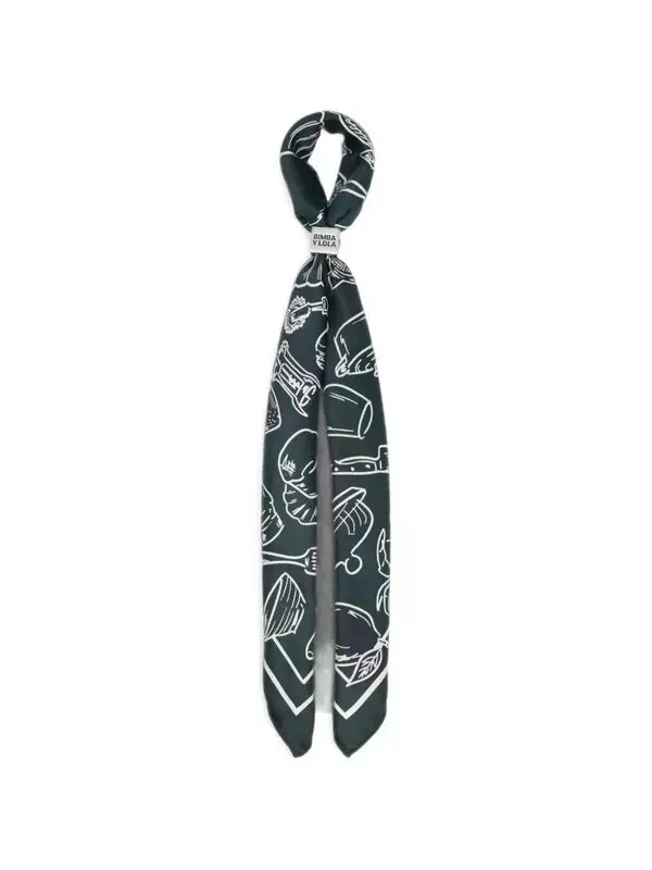 Bimba Y Lola Two-tone Christmas-food Scarf Charm - Green