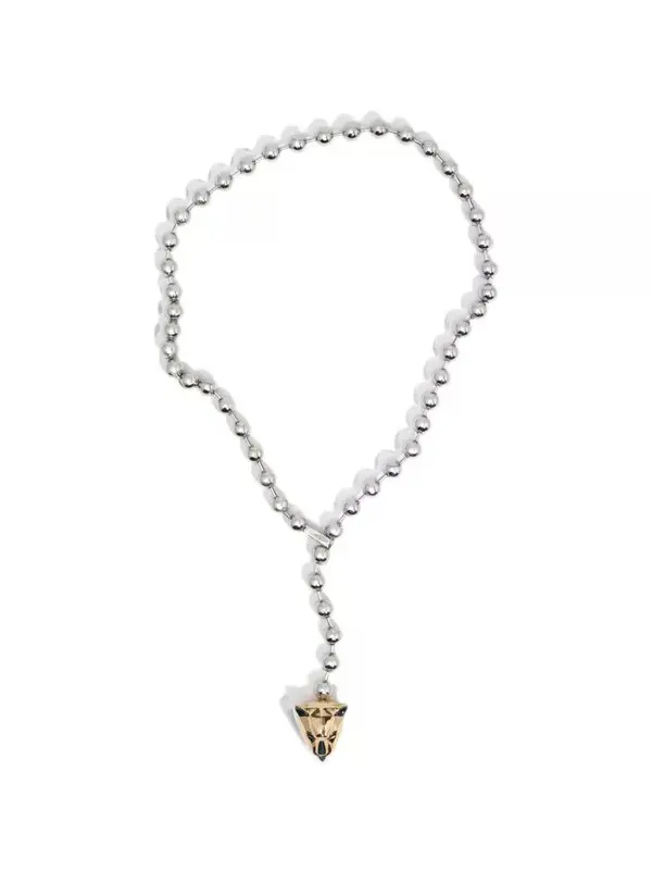 Bimba Y Lola Gold-chain And Panther-head Necklace - Silver