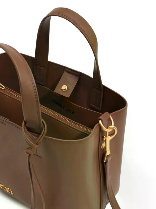 Bimba Y Lola Medium Golden- Leather Chihuahua Tote Bag - Brown