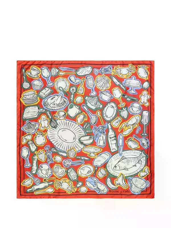Bimba Y Lola Orange Food Scarf - Red