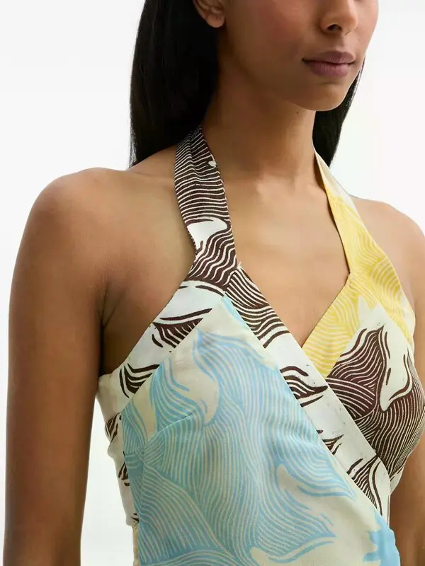 NEVER FULLY DRESSED Graphic-print Halterneck Top
