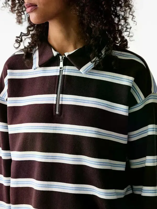 Marc O'polo Striped Quarter-zip Polo Top