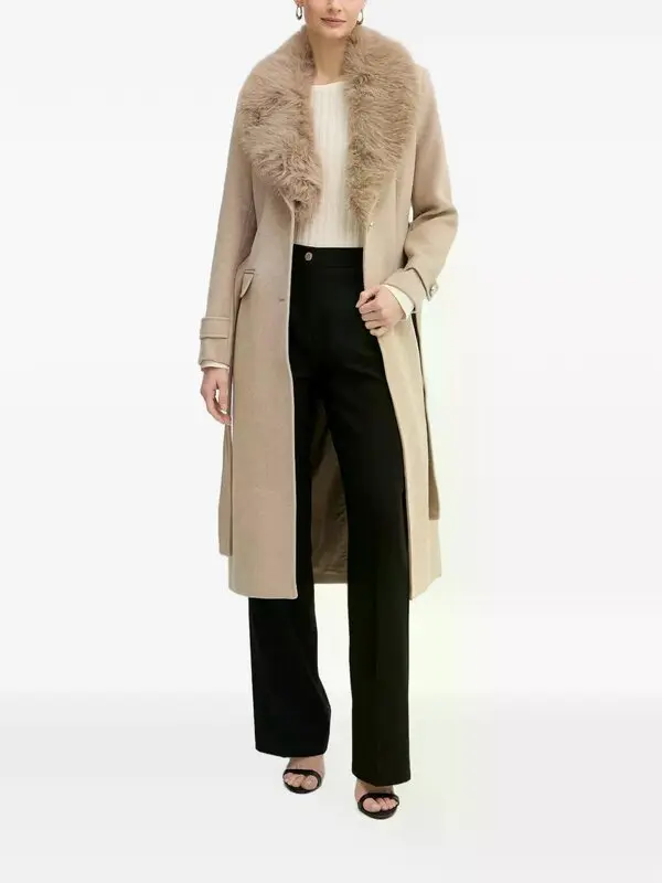 MORGAN Faux-fur Collar Belted Coat