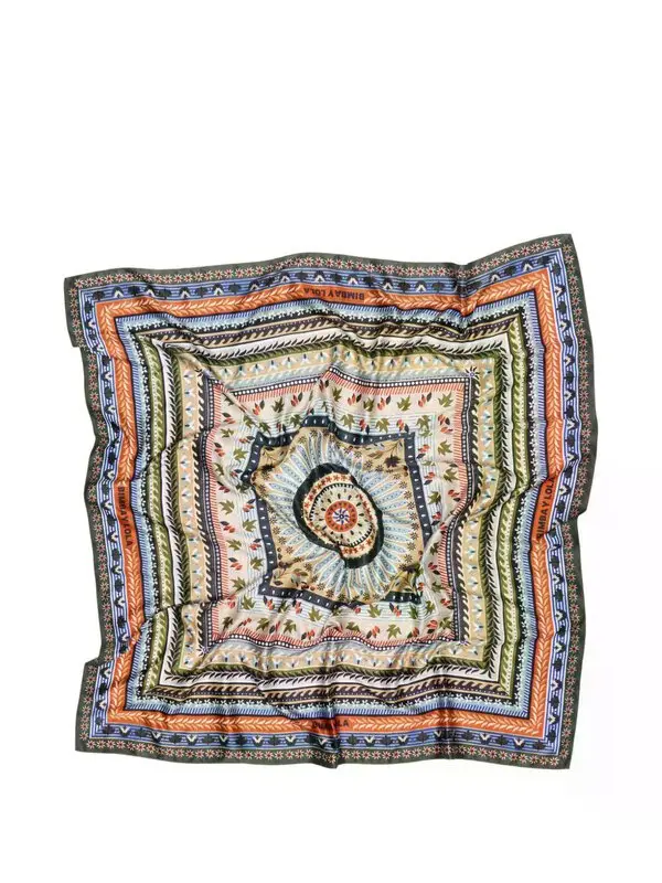 Bimba Y Lola Khaki Concentric Frame Scarf
