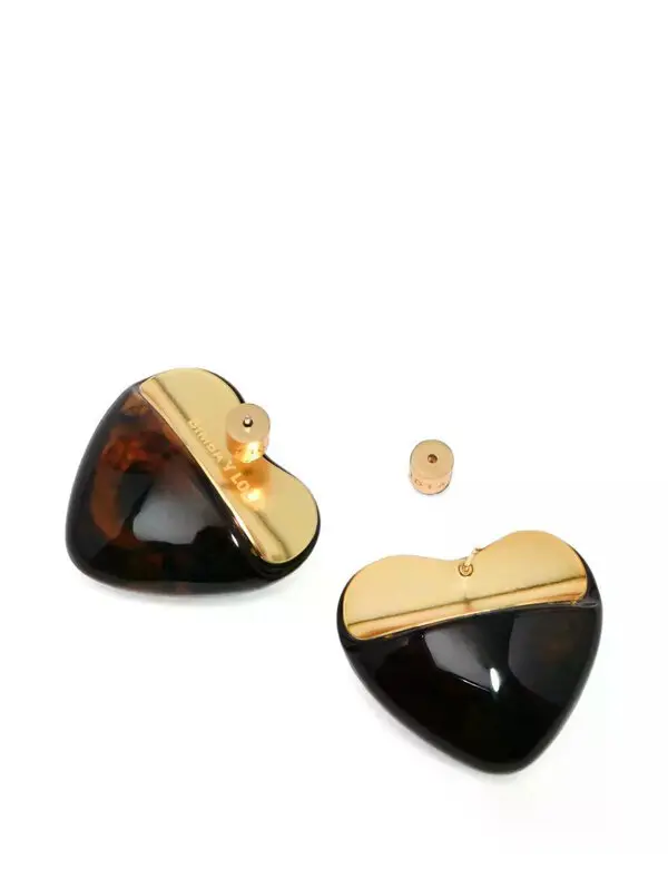 Bimba Y Lola Amber Resin Hearts Earrings