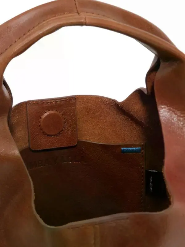 Bimba Y Lola Small Cognac Leather Paper Bag