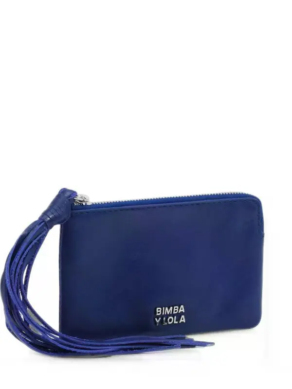 Bimba Y Lola Small Electric- Fringed Leather Coin Purse - Blue