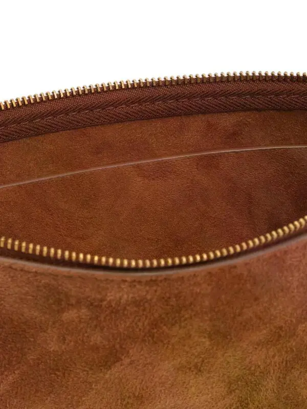 Bimba Y Lola Small Chestnut Suede Clutch Bag