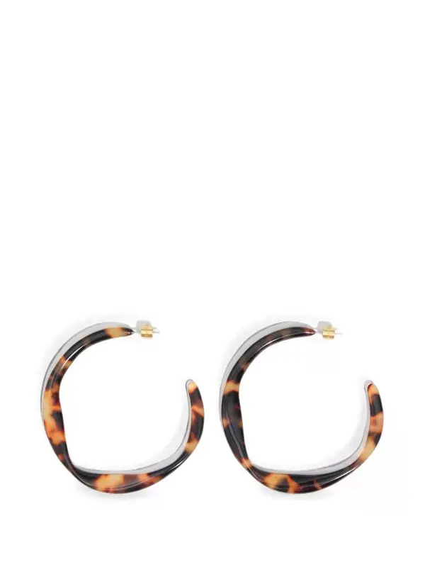Bimba Y Lola Large Tortoiseshell-effect Irregular Hoop Earrings - Brown