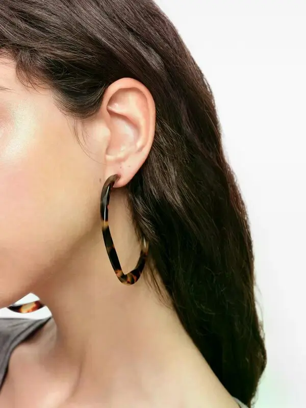 Bimba Y Lola Large Tortoiseshell-effect Irregular Hoop Earrings