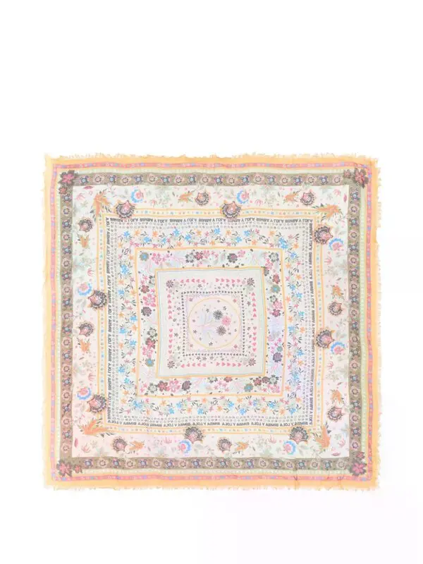 Bimba Y Lola Floral Frame Shawl