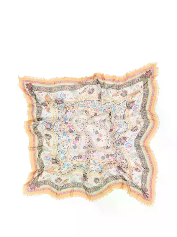 Bimba Y Lola Floral Frame Shawl