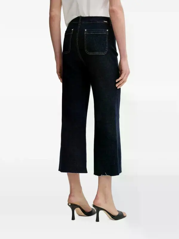 MORGAN Button-pocket Raw-hem Jeans