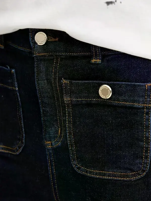 MORGAN Button-pocket Raw-hem Jeans