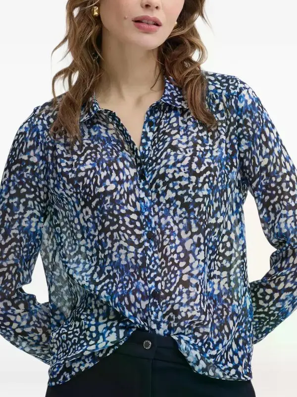 MORGAN Leopard-print Long-sleeve Shirt
