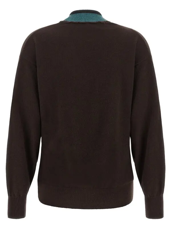 Dries Van Noten Toma' Sweater With Crossed Closure - Brown