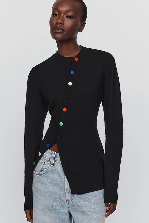 SIMONMILLER Ada Mero Wool Blend Asymmetrical Cardigan