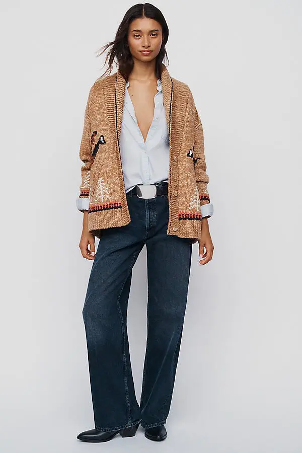 PILCRO Goose Cotton Wool Blend Cardigan
