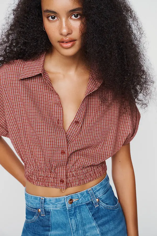 ELODIE Florence Cropped Shirt Top