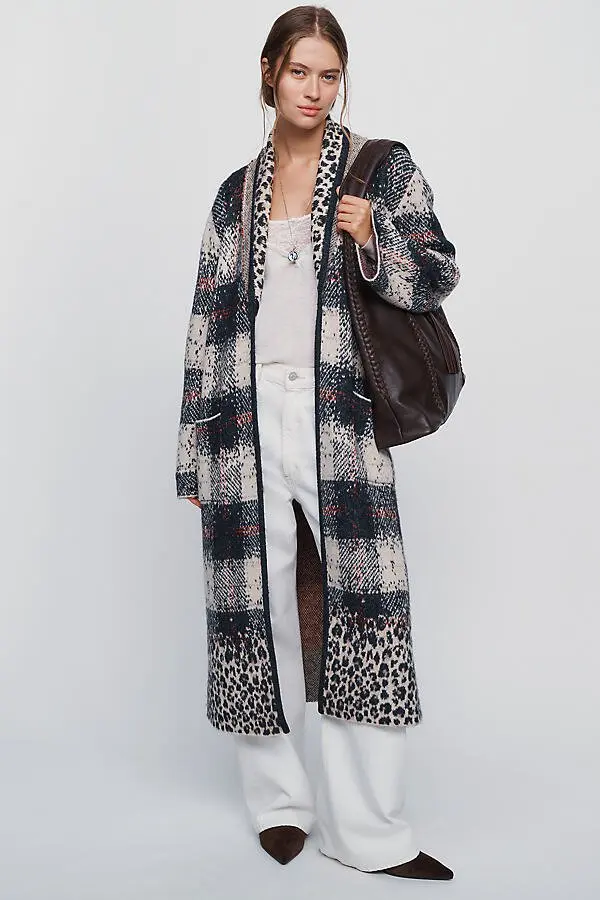 PILCRO Cotton Cashmere Blend Duster Cardigan