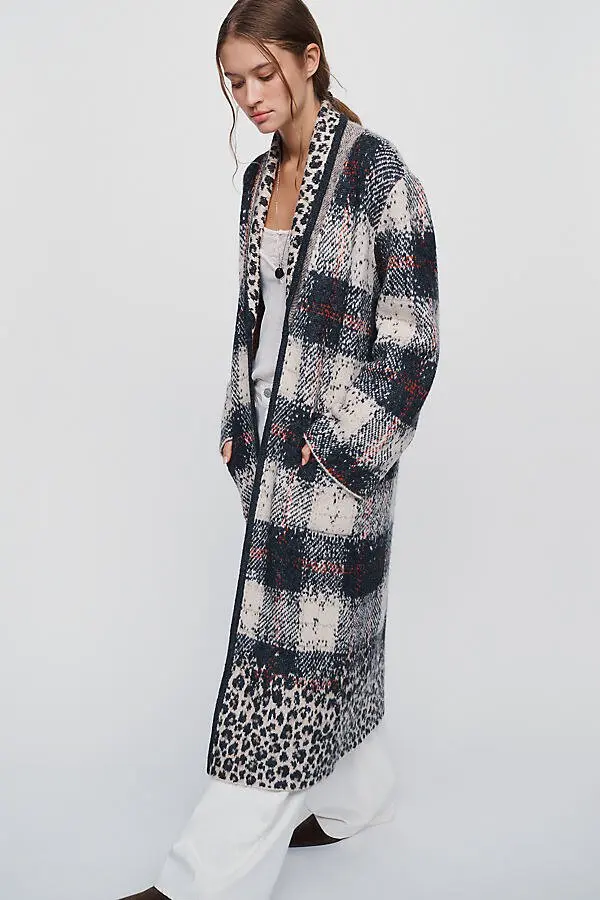 PILCRO Cotton Cashmere Blend Duster Cardigan