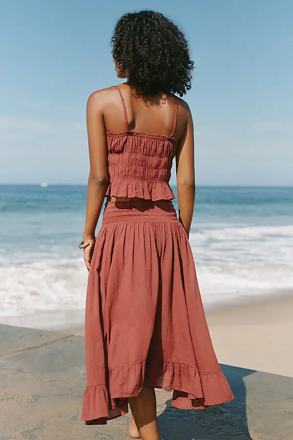 CELANDINE Vip Room 100% Cotton Midi Skirt