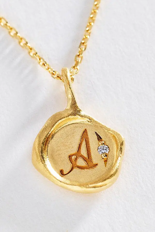 SIRCIAM Monogram Wax Stamp Necklace - A