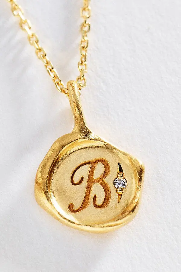 SIRCIAM Monogram Wax Stamp Necklace - B