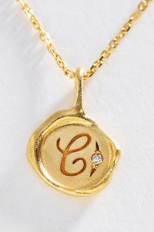 SIRCIAM Monogram Wax Stamp Necklace - C