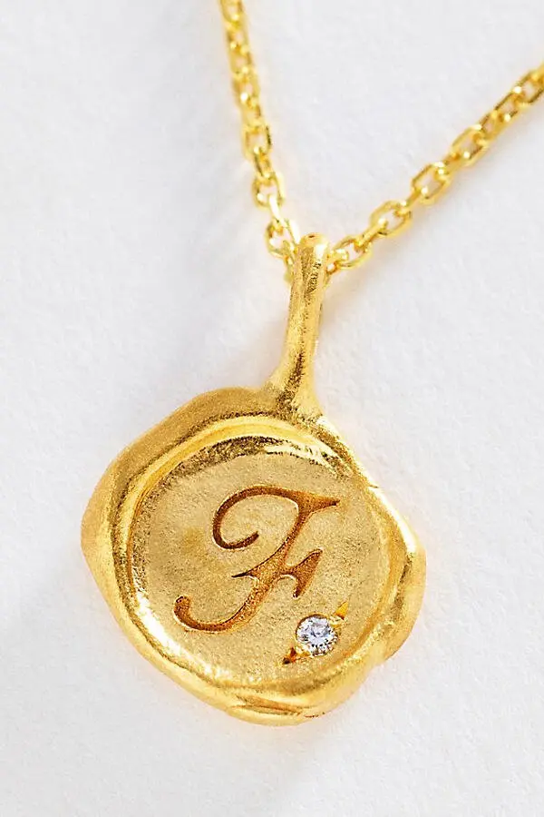 SIRCIAM Monogram Wax Stamp Necklace - F