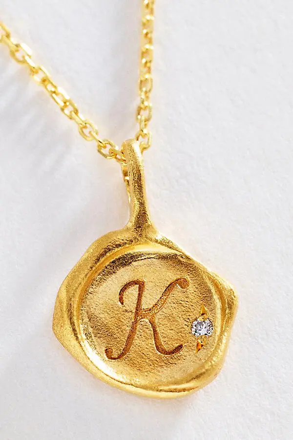 SIRCIAM Monogram Wax Stamp Necklace - K