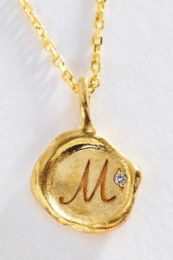 SIRCIAM Monogram Wax Stamp Necklace - M