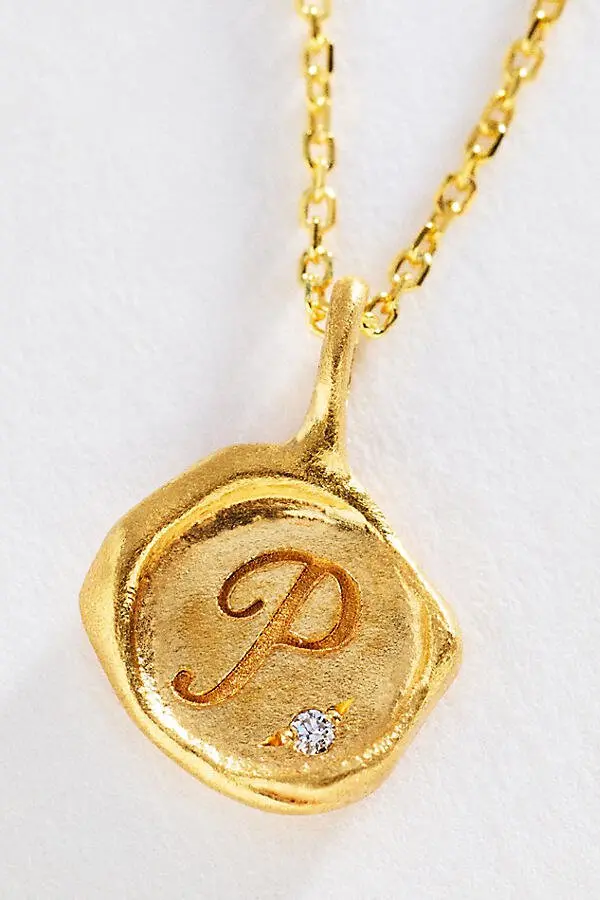 SIRCIAM Monogram Wax Stamp Necklace - P