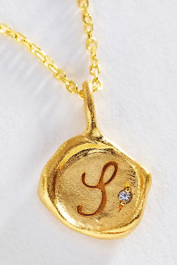 SIRCIAM Monogram Wax Stamp Necklace - S