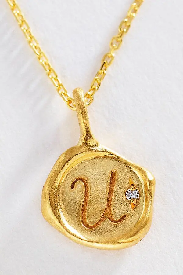 SIRCIAM Monogram Wax Stamp Necklace - U