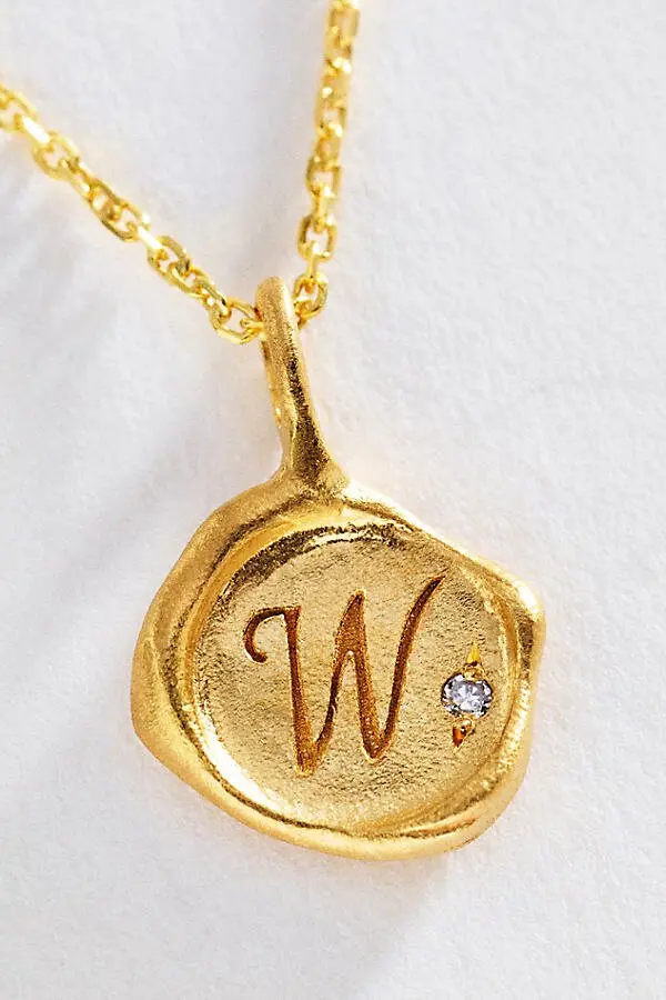 SIRCIAM Monogram Wax Stamp Necklace - W